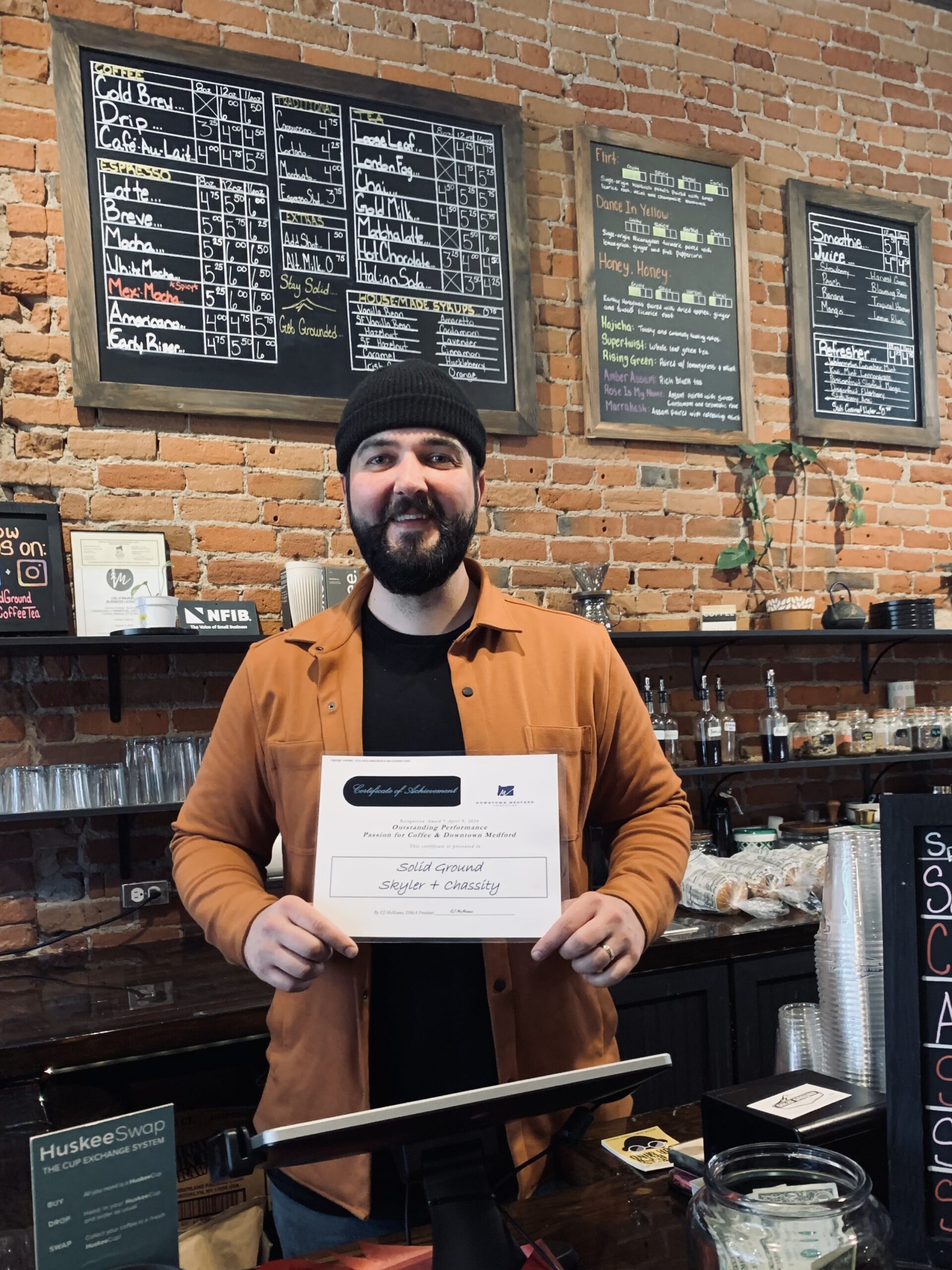 DMA Recognition Award – Solid Ground Coffee + Tea | Downtown Medford ...
